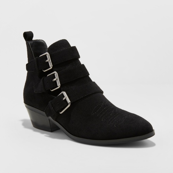 Universal Thread | Shoes | Womens Buckles Cut Out Western Bootie Black ...
